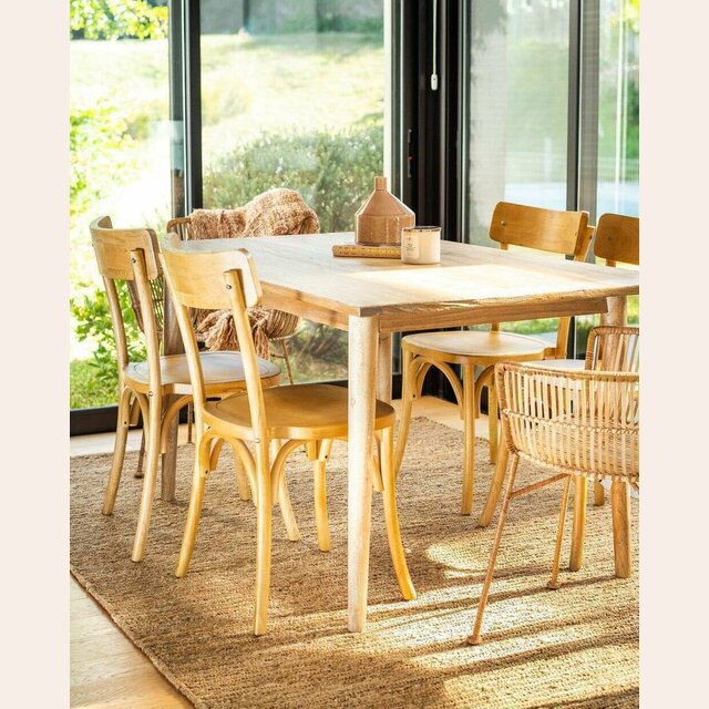MESA COMEDOR NORDICA - OLMO NATURAL - 1.50 X 0.90 MTS